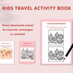 Morocco Kids Travel Activity Book | Learning Games (digital Download ...