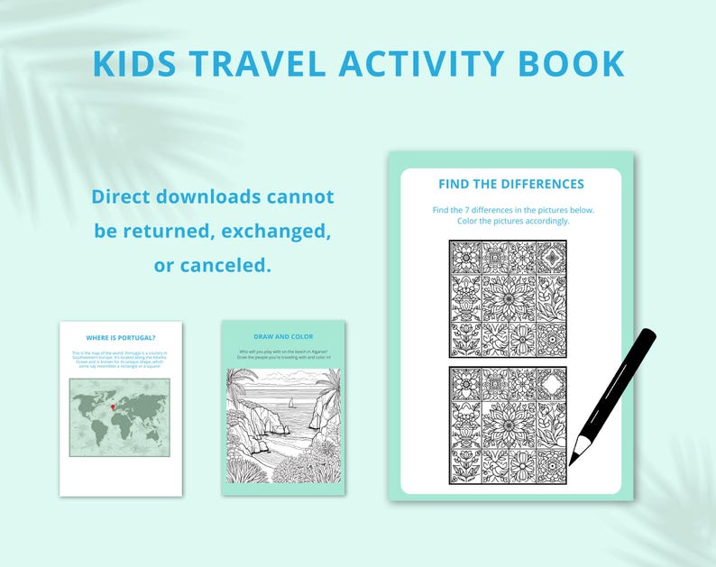 Travel Activity Book for Kids | Portugal Themed Printables | Travel ...