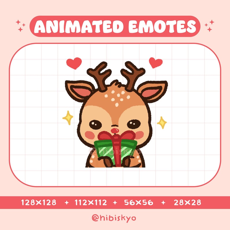 Animated Reindeer Gift Emote for Twitch/discord (APNG & GIF) - Etsy