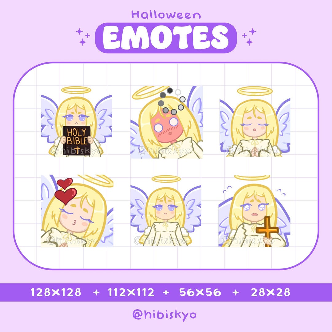Angel Emotes for Twitch and Discord / Halloween Emotes Set / Spooky ...