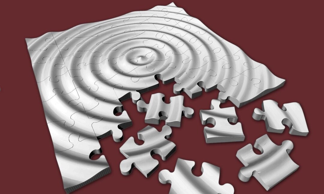 Water Ripple Relief Puzzle STL - Etsy