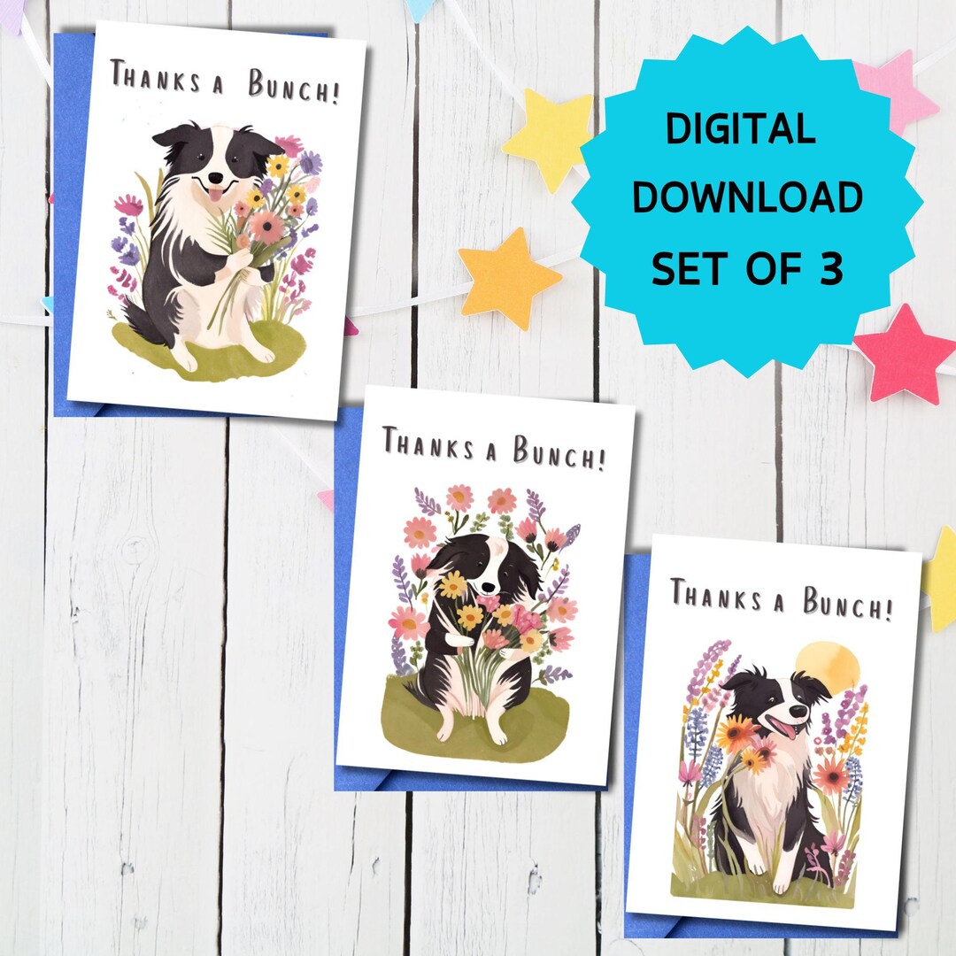 Cute Thank You Cards Bundle - Thank You Instant Download | Printable ...
