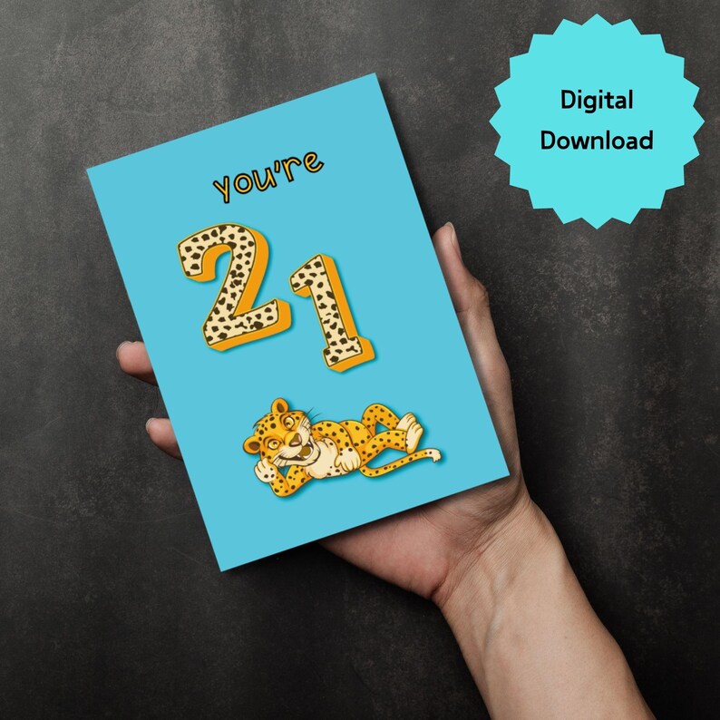 21st Birthday Card - Birthday Card Instant Download | Printable ...