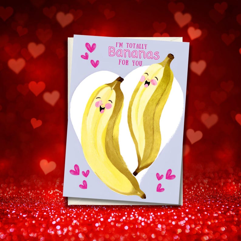 I'm Totally Bananas for You Valentines Day Card - Valentines Instant ...