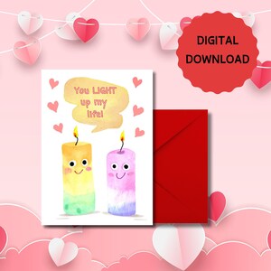 You Light up My Life Valentines Day Card - Valentines Instant Download ...