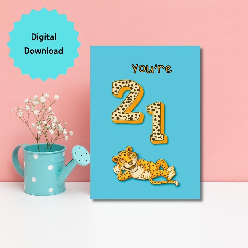 21st Birthday Card - Birthday Card Instant Download | Printable ...