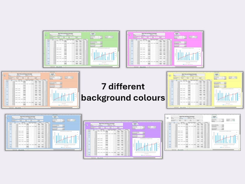 Payroll and Work Timesheet Calculator - Monthly Template - Track Hours ...