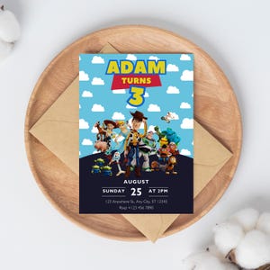 Toy Story Digital Invitation, Toy Story Birthday Party, Kids Digital ...