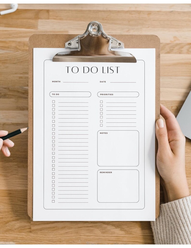 To Do List Printable, PDF Digital Download, Minimalist Task Tracker ...