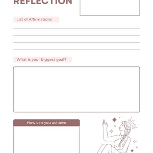 Daily Reflection Worksheet Printable PDF, Self Care Planner, Printable ...