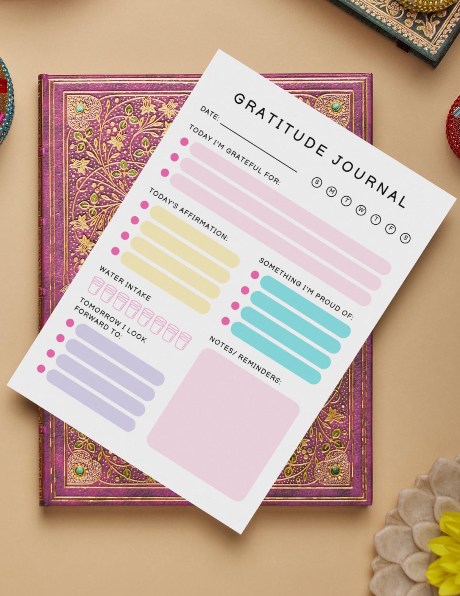 Gratitude Journal Printable Template, Daily Reflection Workbook ...