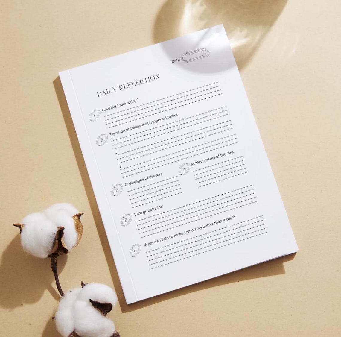 Daily Reflection Worksheet Printable PDF, Self Care Planner, Printable ...