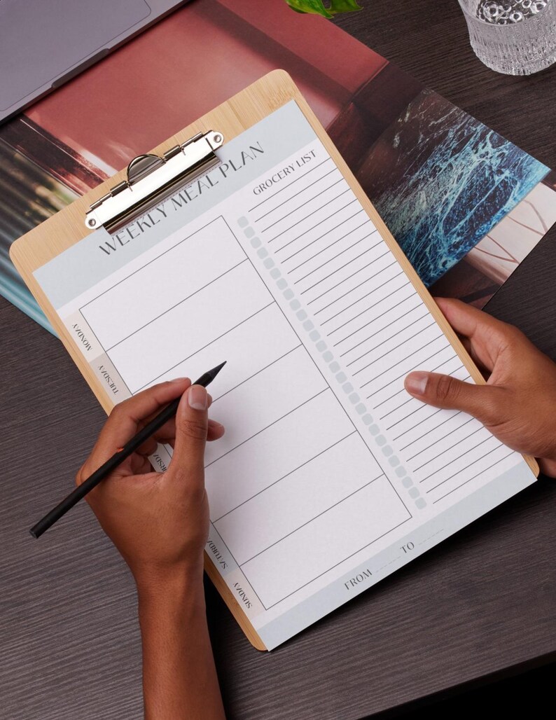 Printable Weekly Meal Planner, Digital Download Grocery List, Meal Prep ...