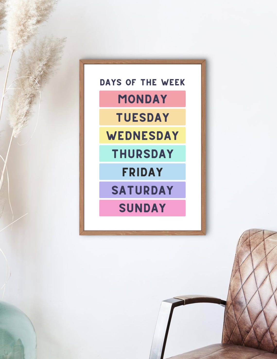 Printable Days of the Week, Digital Download Art, Various Sizes ...