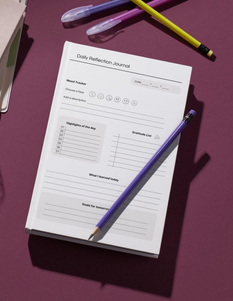 Daily Reflection Worksheet Printable PDF, Self Care Planner, Printable ...