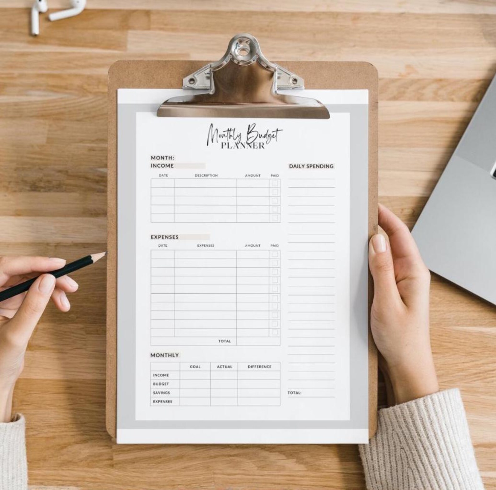 Printable Monthly Budget Planner, Finance Tracker, Personal Finance ...