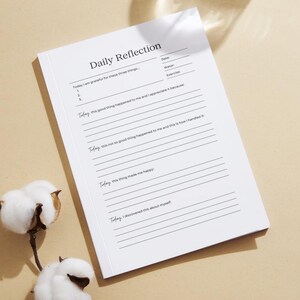 Daily Reflection Worksheet Printable PDF, Self Care Planner, Printable ...