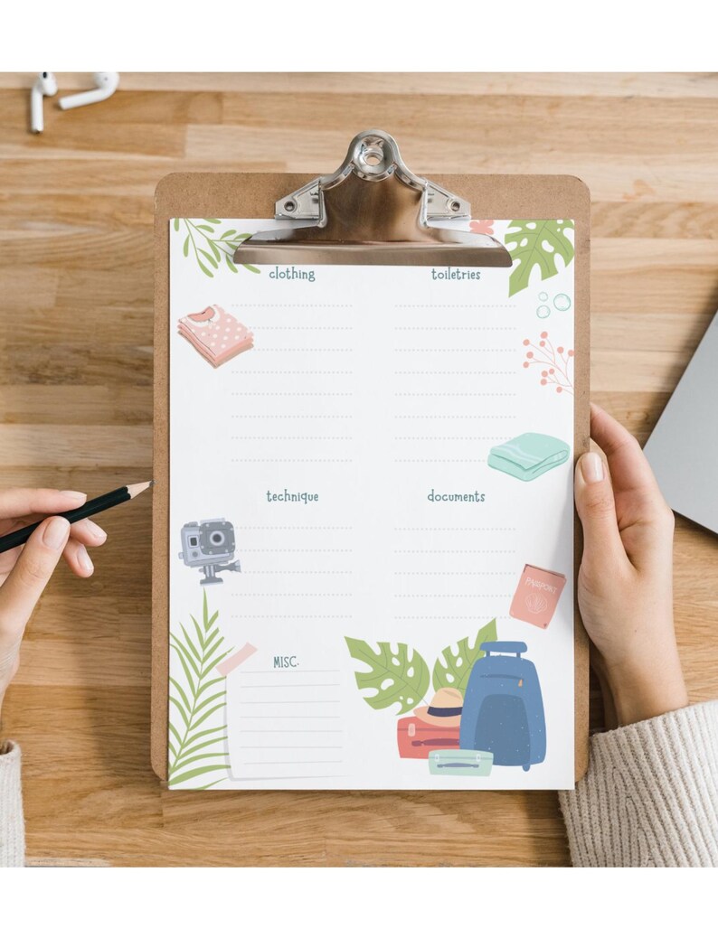 Printable Travel Packing List, Digital Download Organizer, Trip Planner ...