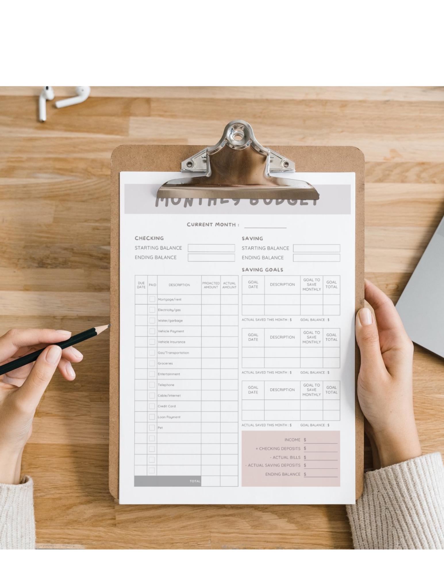 Printable Monthly Budget Planner, Finance Tracker, Personal Finance ...