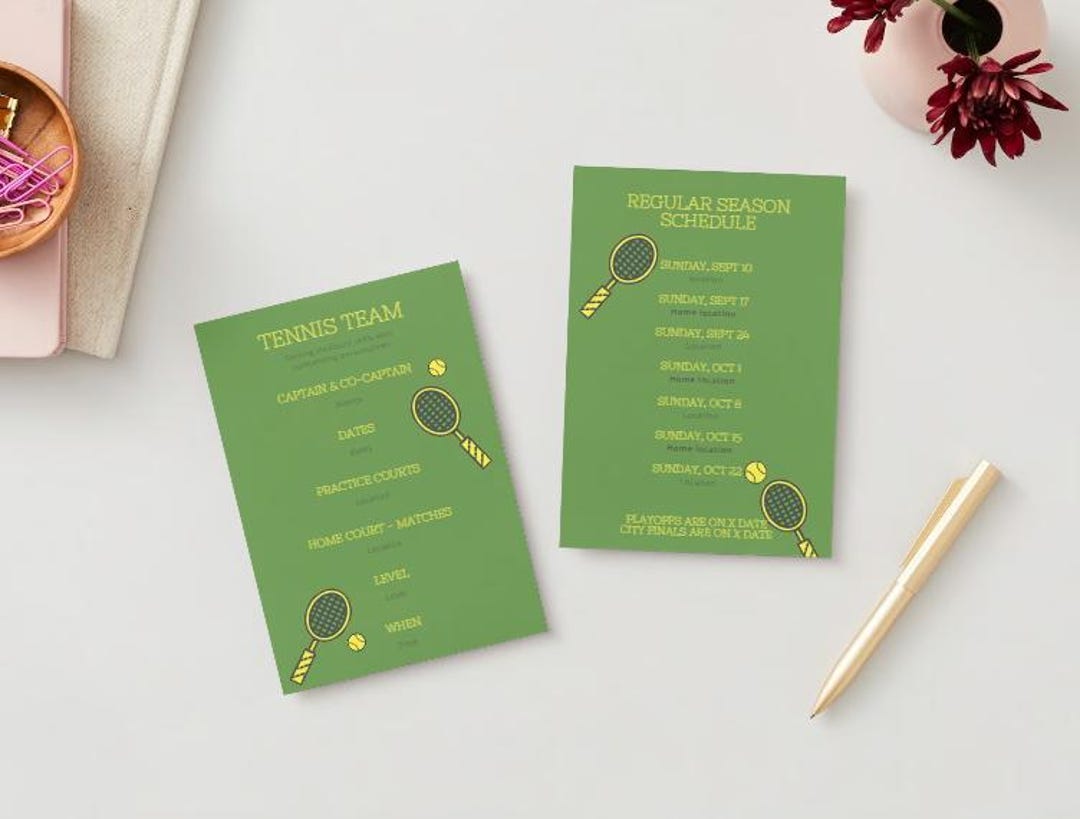 Tennis Team Welcome Packet - Etsy