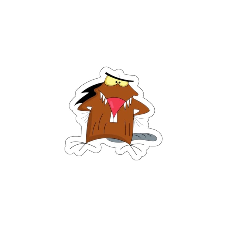 Angry Beaver Kiss-cut Stickers, Funny Animal Sticker, Cute Woodland ...
