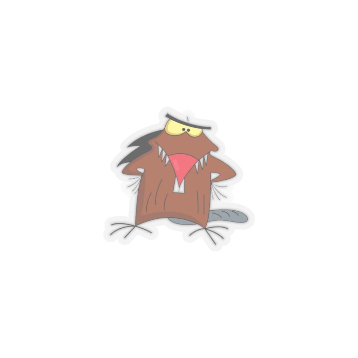Angry Beaver Kiss-cut Stickers, Funny Animal Sticker, Cute Woodland ...