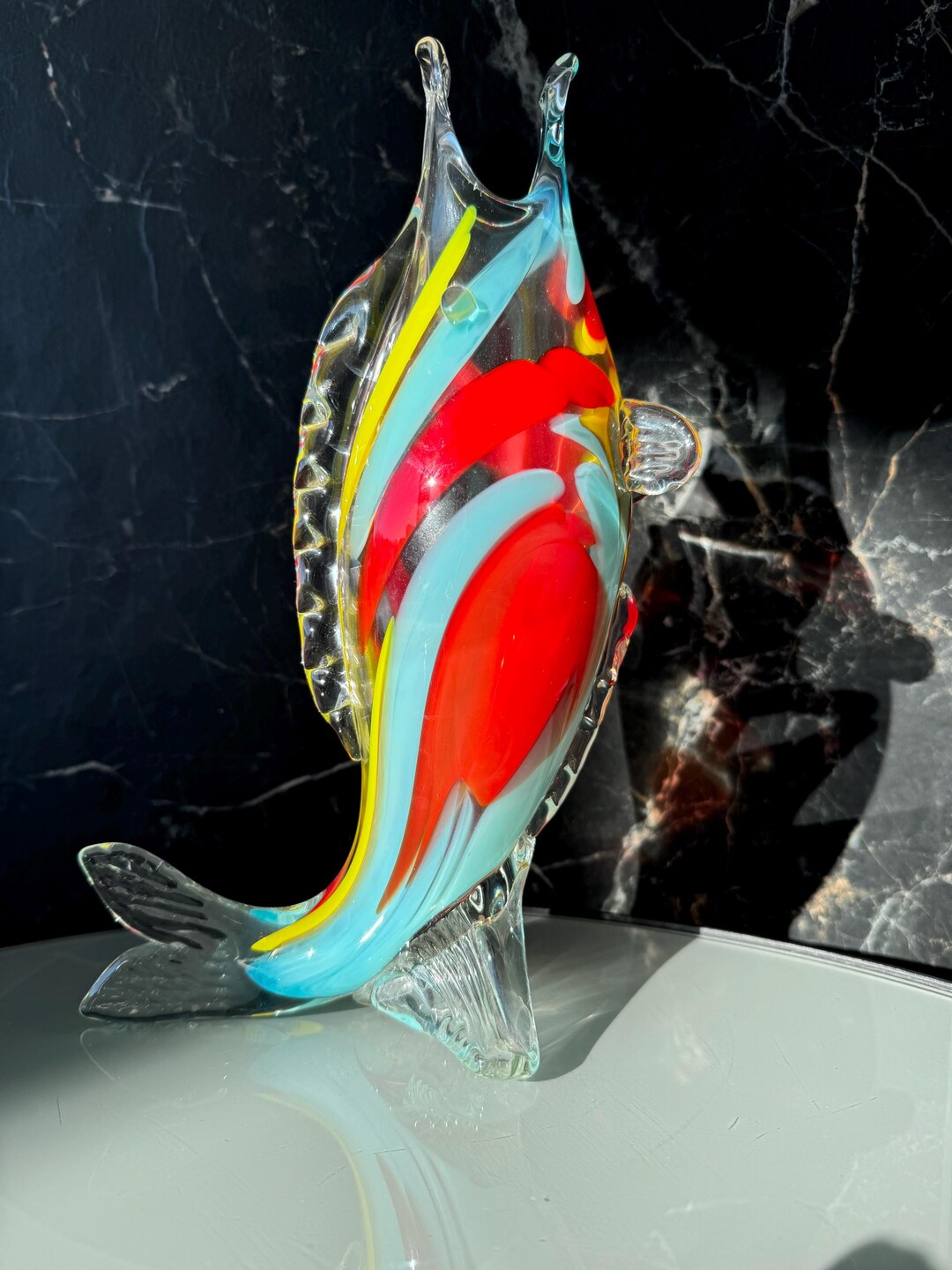 Sculpture Colored Glass Fish - Etsy