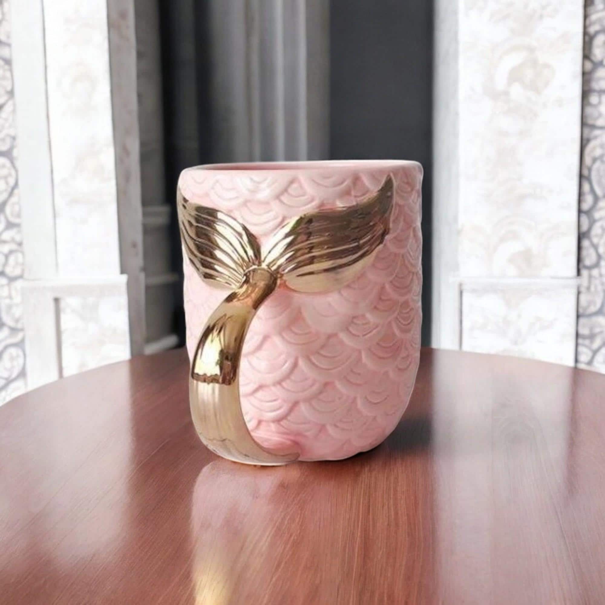 Mermaid Tail Handle Coffee Mug: Pearl Glaze Ceramic Cup - Etsy