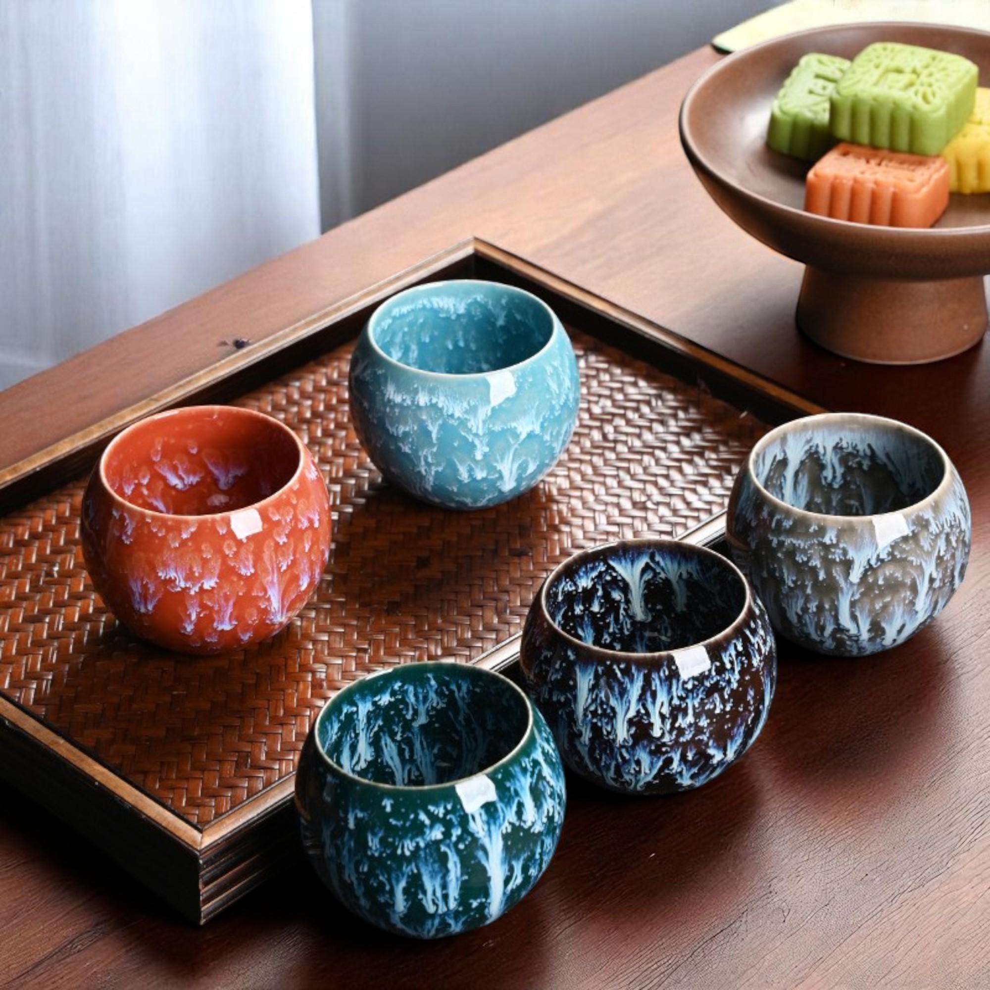 Kiln Change Ceramic Tea Cup: Dragon Egg Kung Fu Tea Set - Etsy