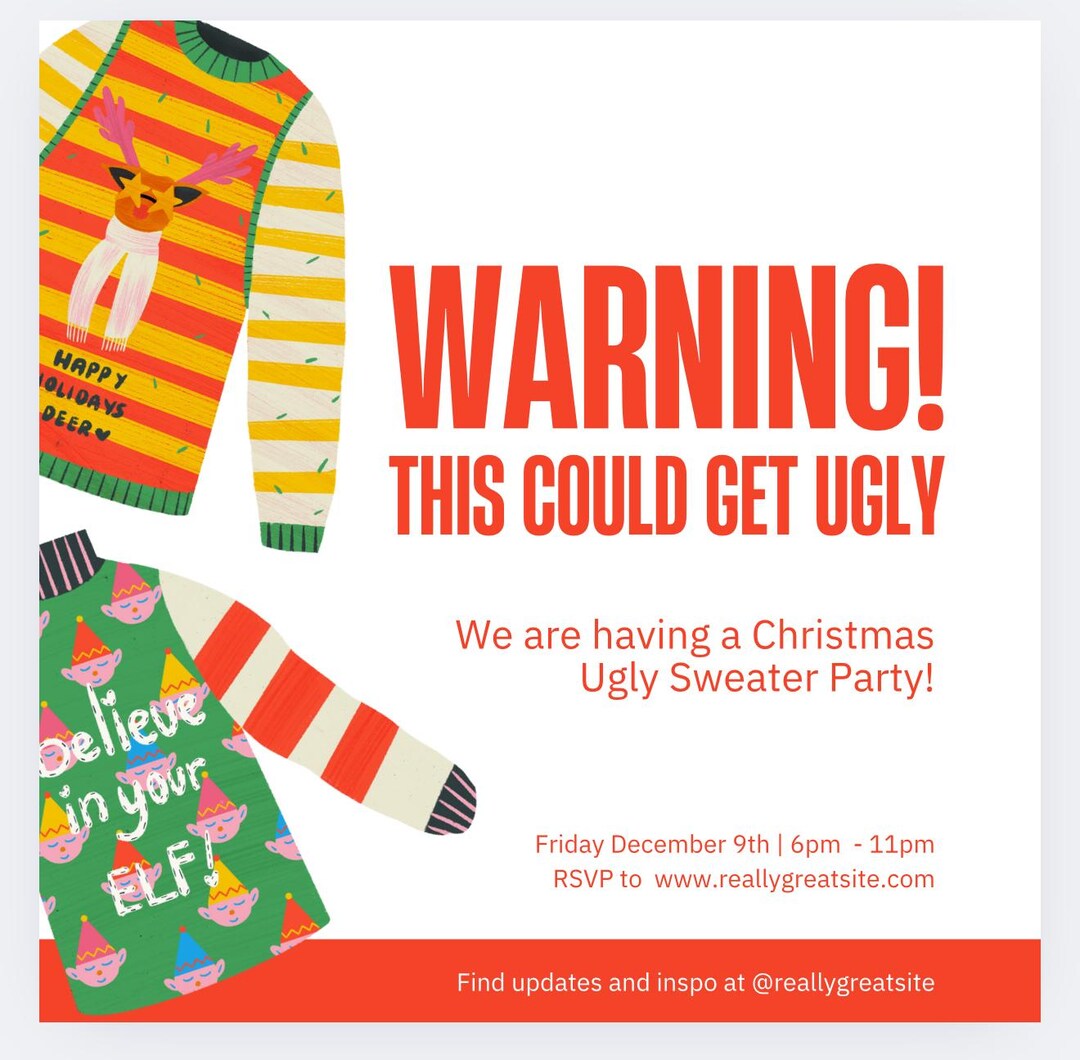Fun Holiday Party Invitation - Etsy