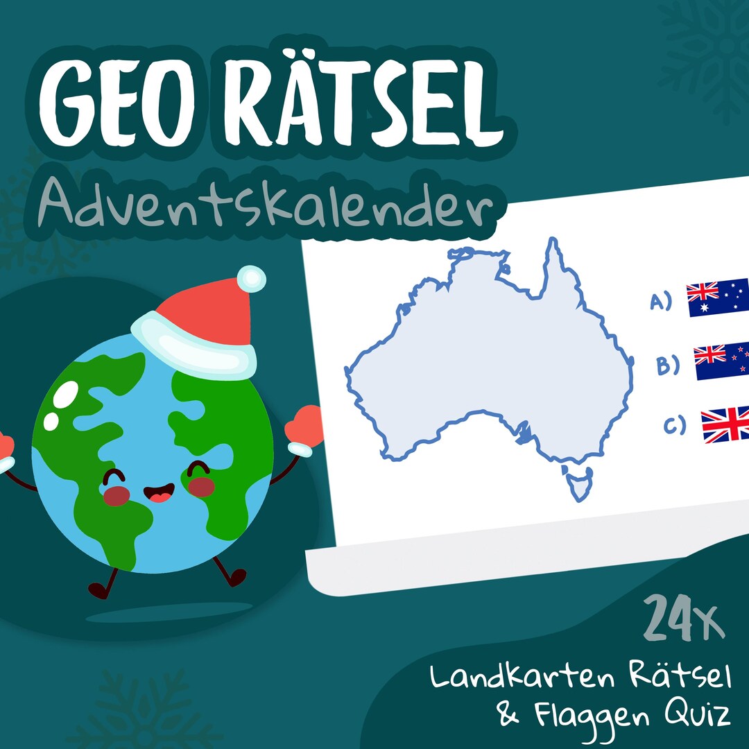 Geo Puzzle Advent Calendar Maps and Flags Quiz for the Family Children ...