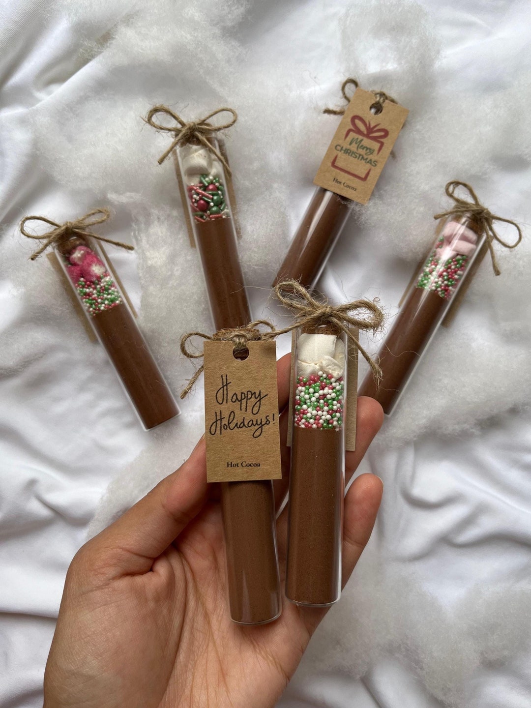 Christmas Hot Chocolate Test Tube Favors, Marshmallows & Sprinkles - Etsy