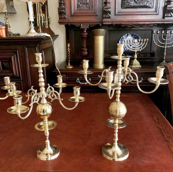 Antique Bronze Candelabras From the Netherlands - Etsy