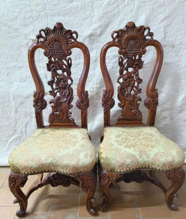 Pair of Antique Chairs, 19th Century, Holland - Etsy