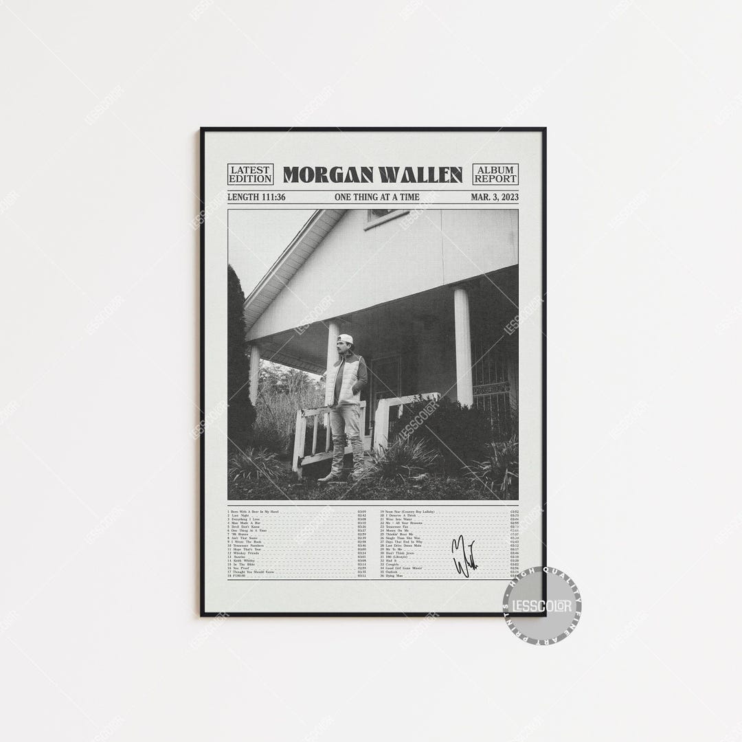 Morgan Wallen Retro Newspaper Print, One Thing at a Time Poster, Morgan ...