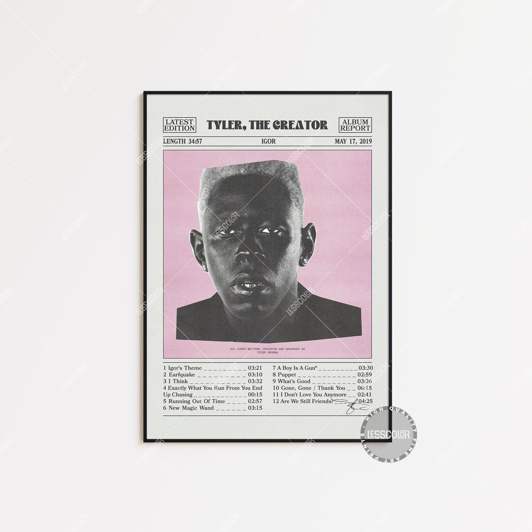 Tyler, the Creator Retro Newspaper Print, Igor Poster, Tyler, the ...