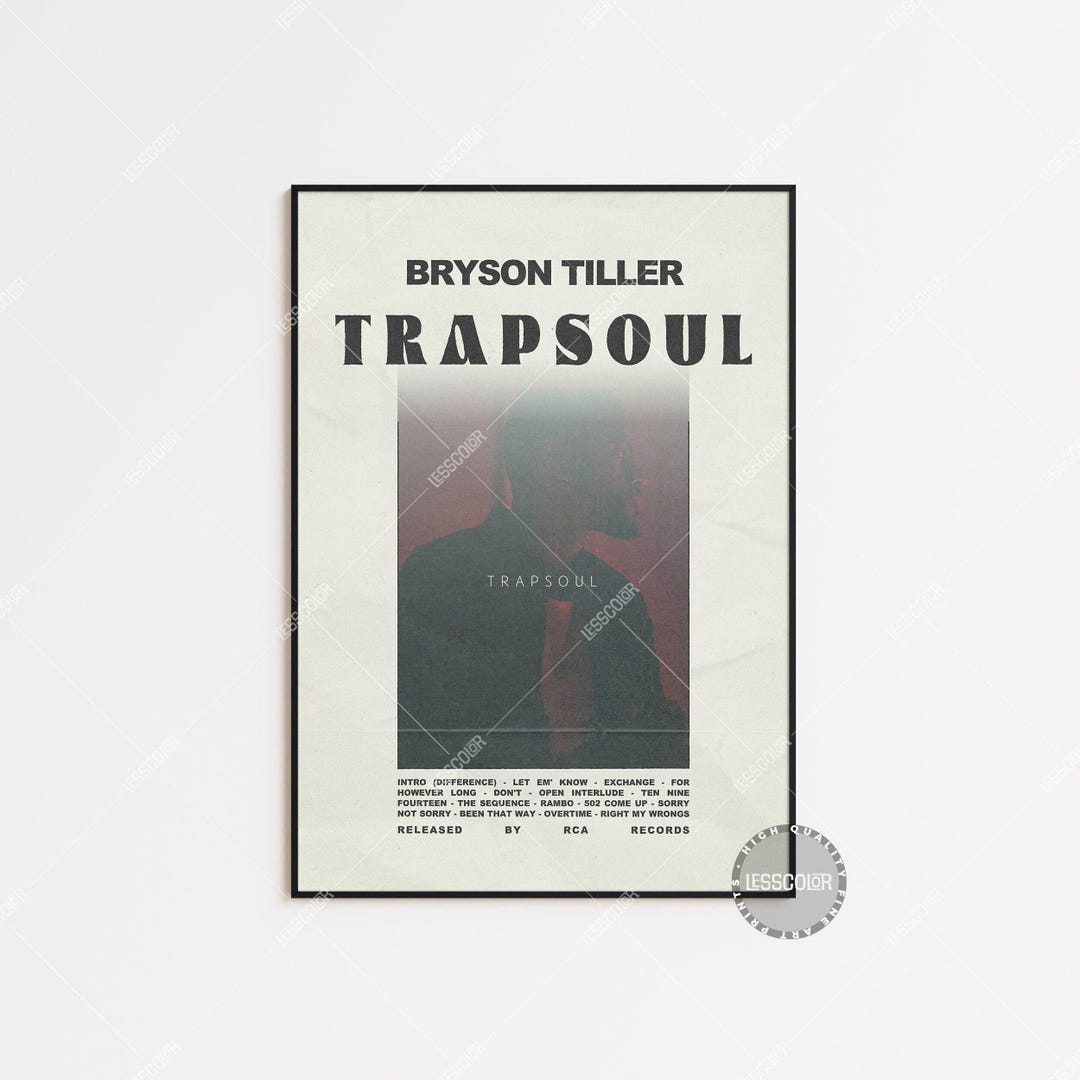 Bryson Tiller Posters / Trapsoul Poster, Tracklist Album Cover Poster ...