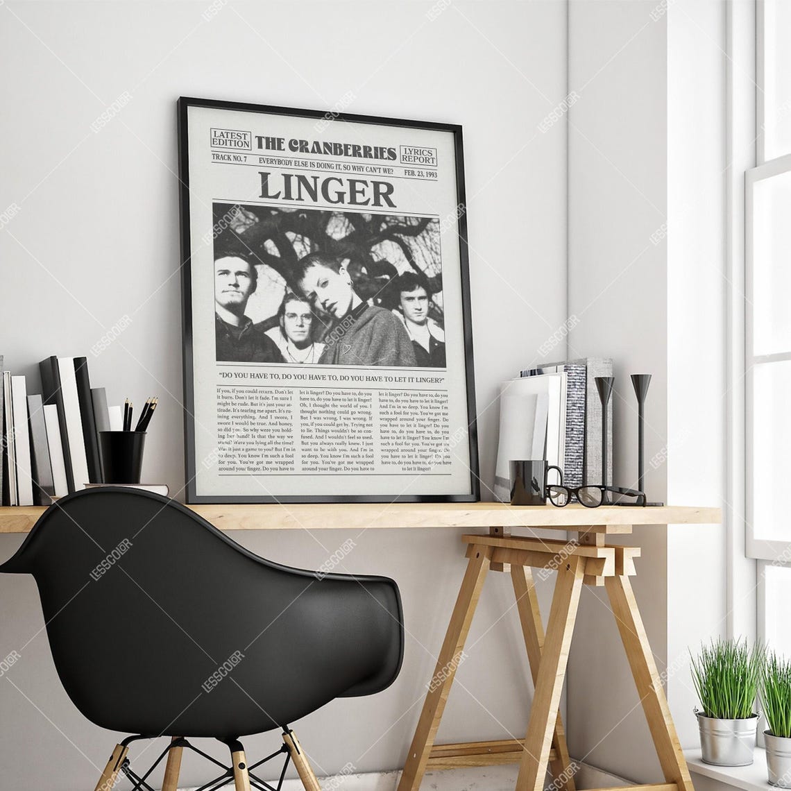 The Cranberries Retro Newspaper Print, Linger Poster, Linger Lyrics ...