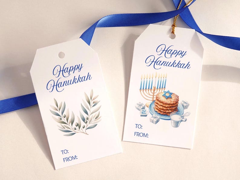 Printable Happy Hanukkah Gift Tags • Chanukah Digital Download Tags ...