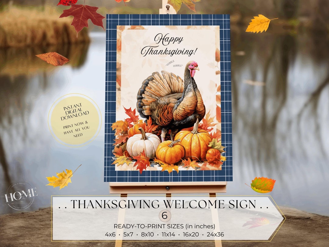 Thanksgiving Welcome Sign for Family Dinner Digital Prints in 6 Sizes ...