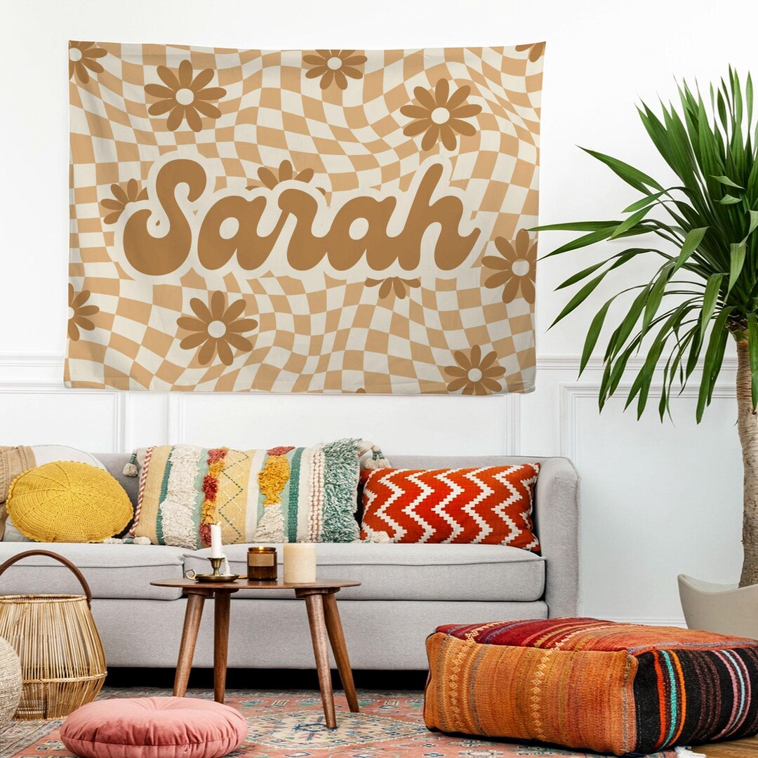 Custom Your Kids Name Wall Decor Tapestry Art, Birthday Party Backdrop ...