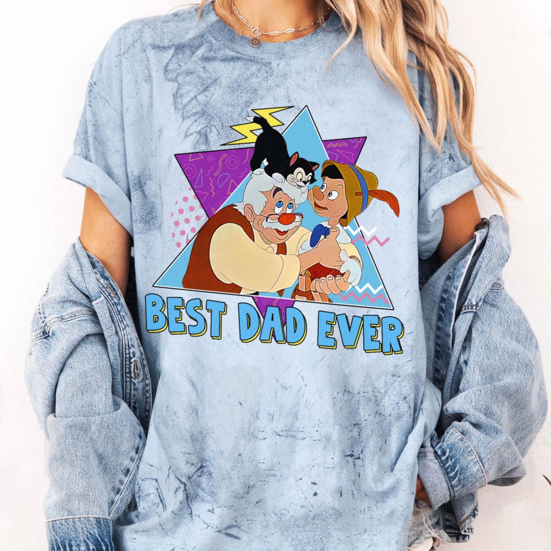 Best Dad Ever Geppetto Pinocchio Mineral Wash T-shirt, Trendy Comfort ...