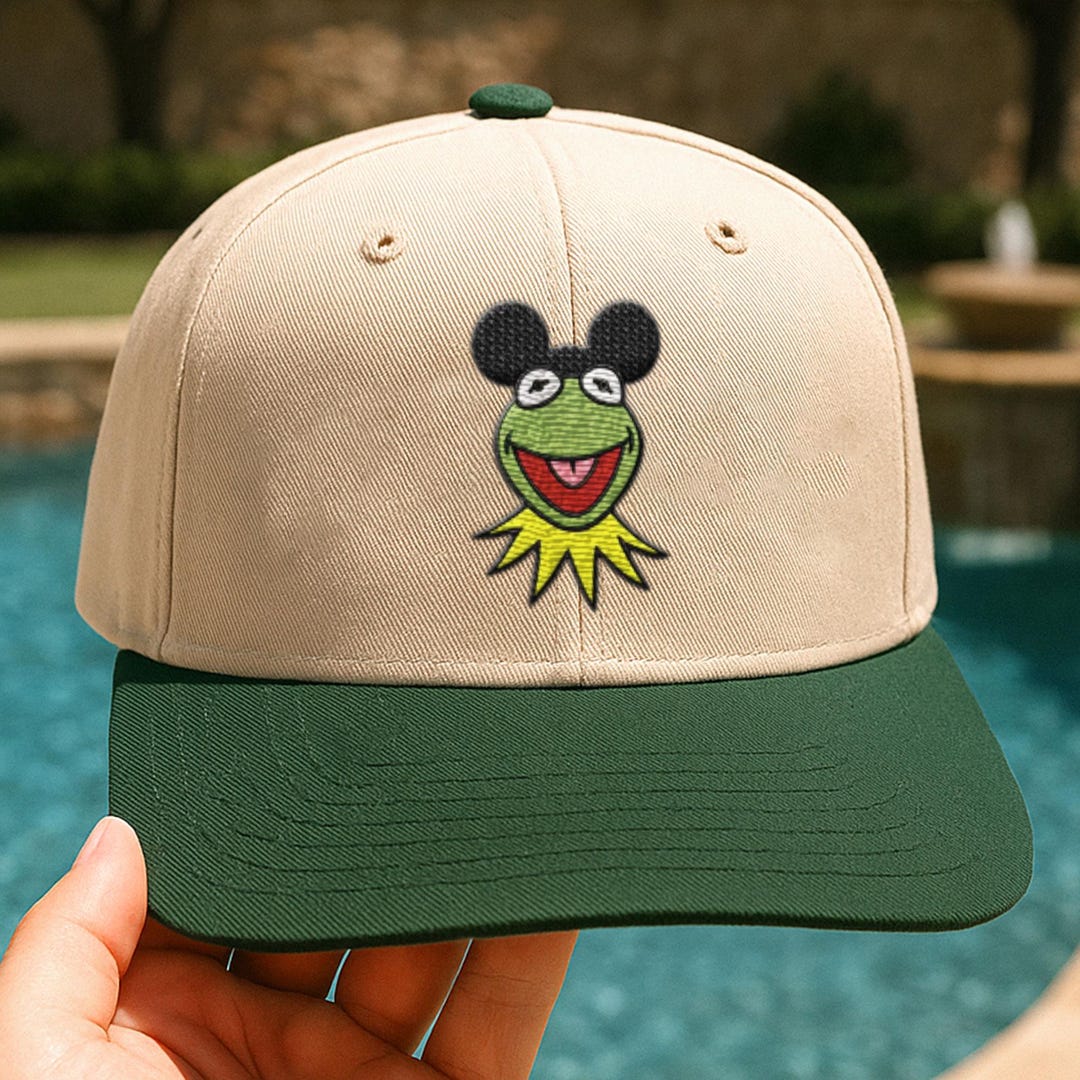 Kermit Frog Embroidered Baseball Trucker Hat, Natural Snapback Trendy ...
