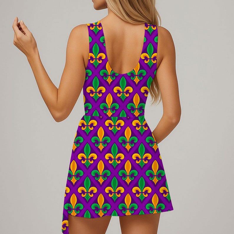 Margi Gras 2026 Tennis Dress Skirt, Happy Mardi Gras Carnival Dress ...