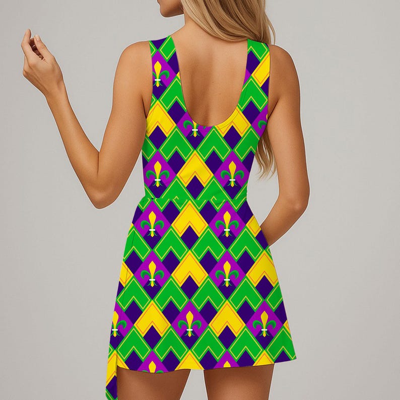 Margi Gras 2026 Tennis Dress Skirt, Happy Mardi Gras Carnival Dress ...