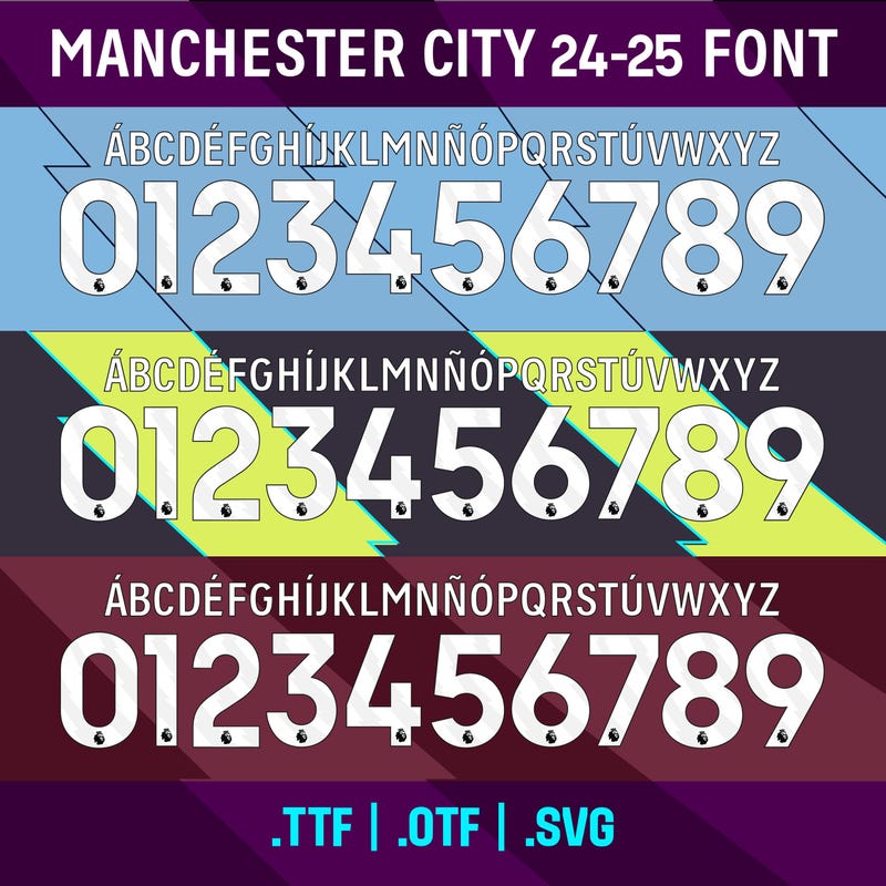 Manchester City Font - Etsy