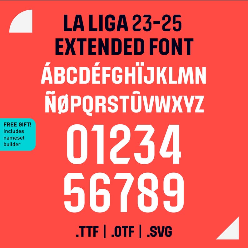 La Liga Typography Font 2023 2024 2025 | TTF OTF SVG | Football Soccer ...