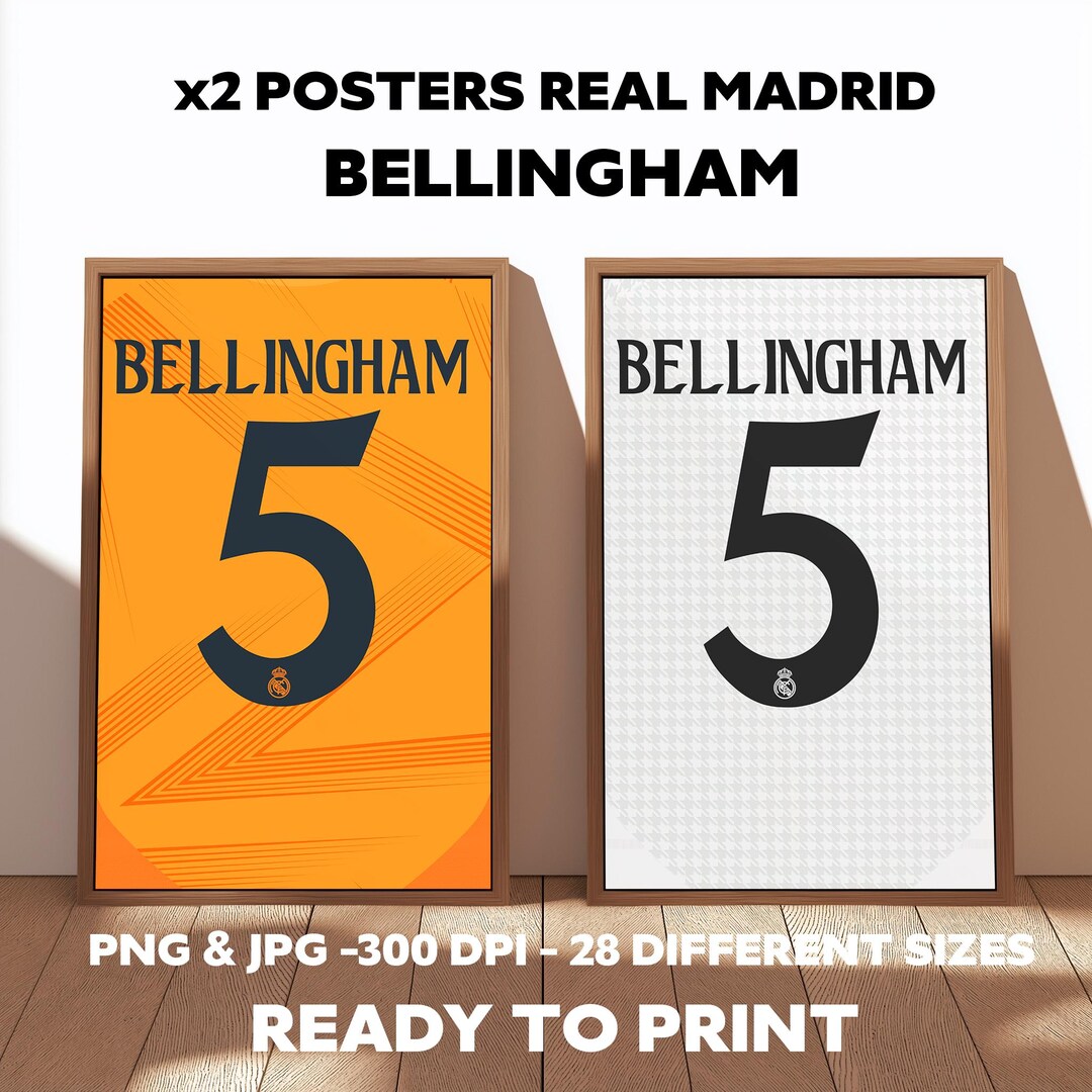 Real Madrid Bellingham Printable Poster Bundle 2 Wall Art Designs of ...