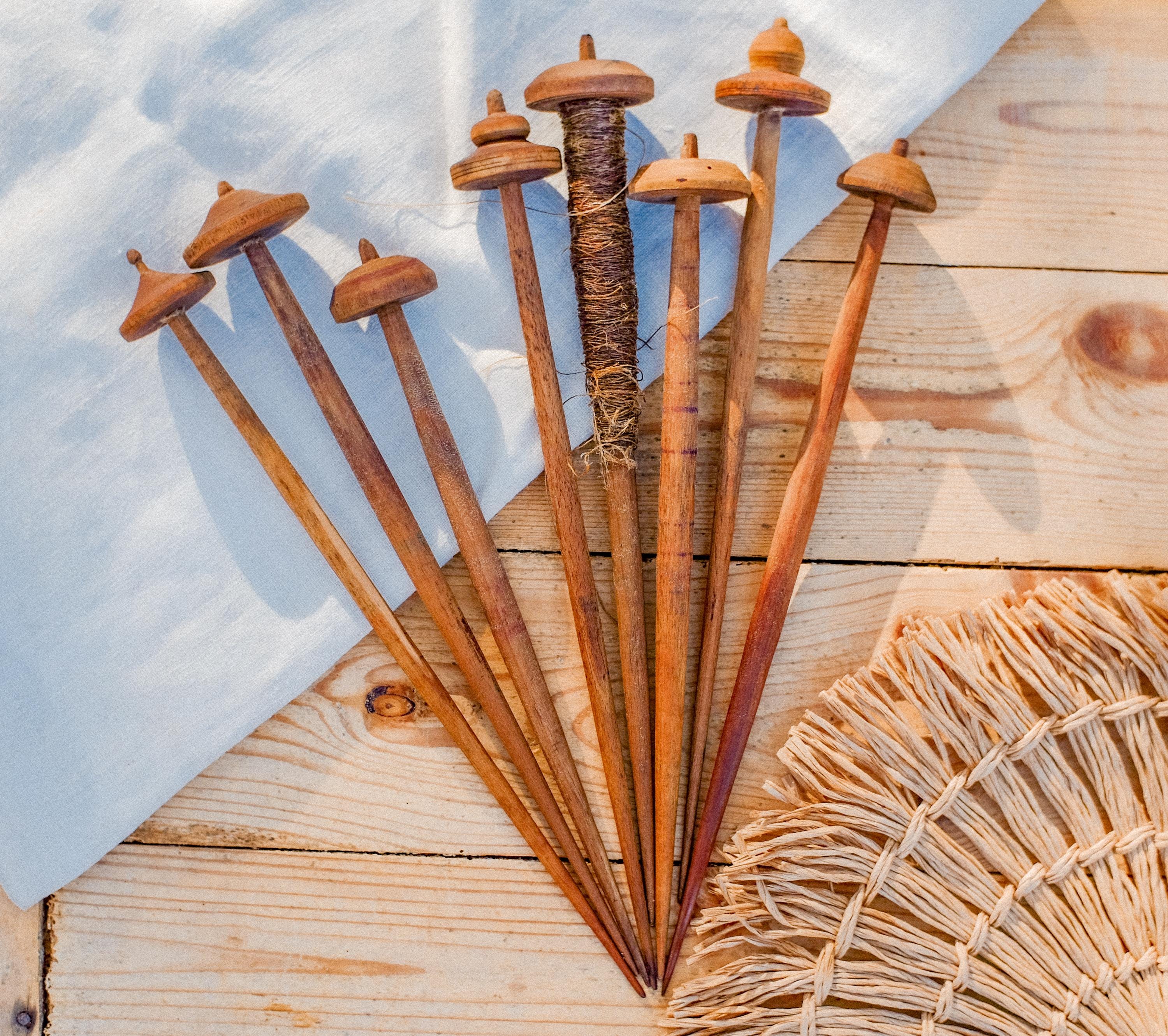 Antique Drop Spindle, Old Loom Part, Vintage Primitive Antique Hand ...