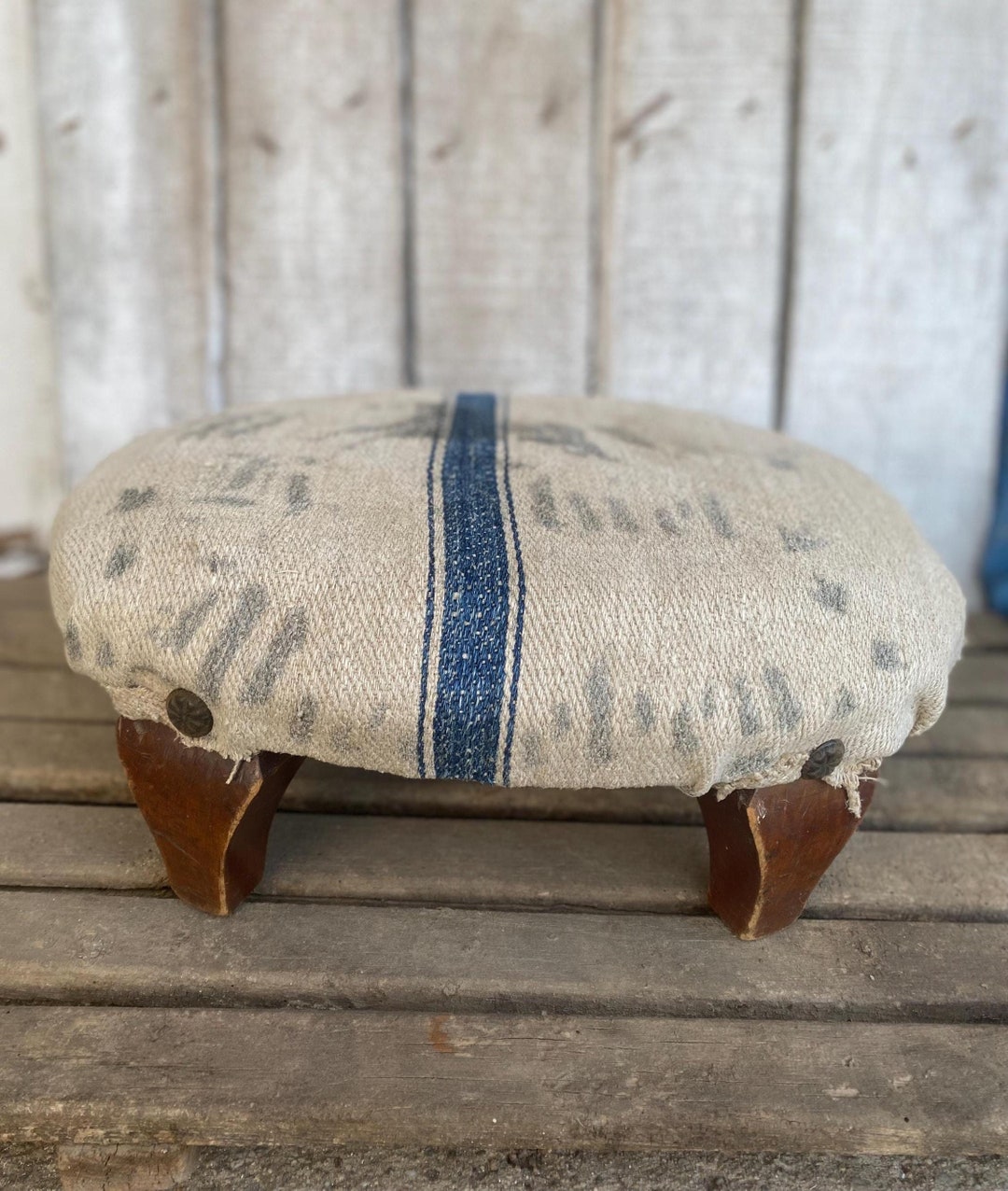 Antique German Grainsack Stool With Horse - Etsy